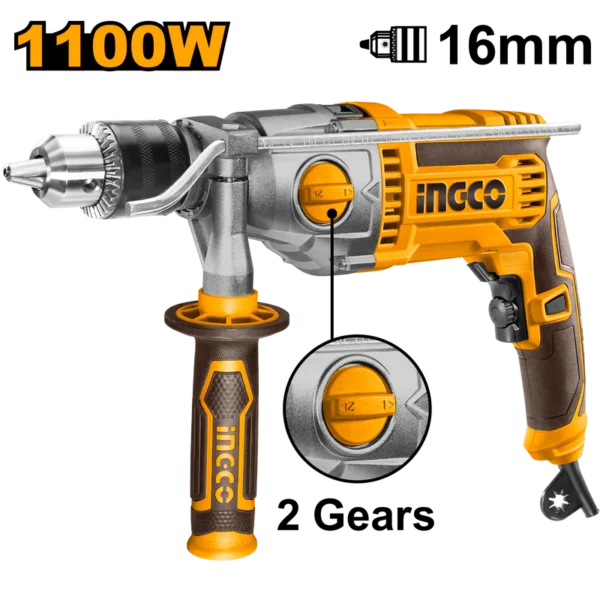 INGCO Impact drill Input power:1100W - VOH SUPPLIERS